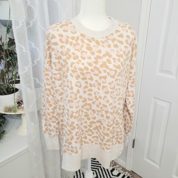aerie | Tops | Aerie Animal Print Blush Pink Cream Carmel Long ...
